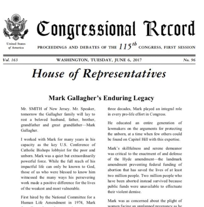 Honoring the Life of a Pro-Life Hero: Mark Gallagher